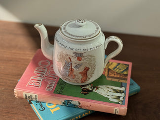 Late 19th-Century Victorian Children’s Teapot “Hey Diddle Diddle” Cat ...