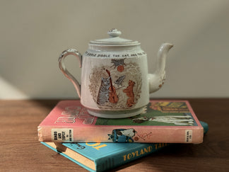 Late 19th-Century Victorian Children’s Teapot “Hey Diddle Diddle” Cat ...